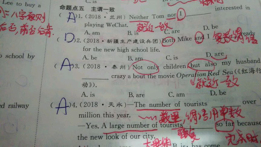 中考英语专项:就近原则之neither nor ,not only ,but also