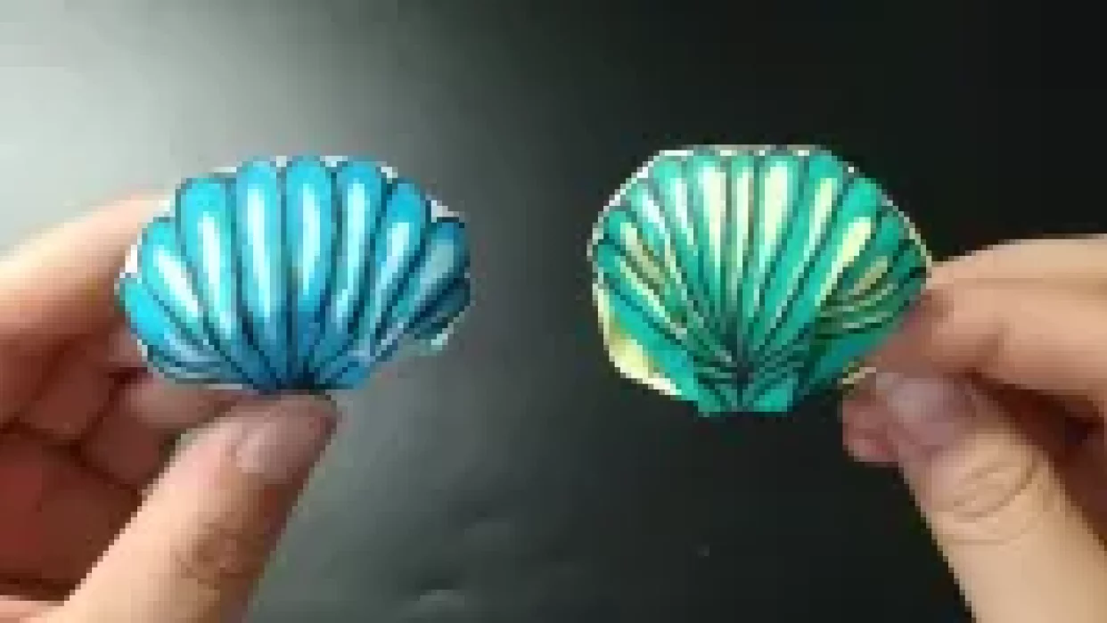 手工折纸:2分钟学会折一个漂亮的小贝壳,简单有趣!