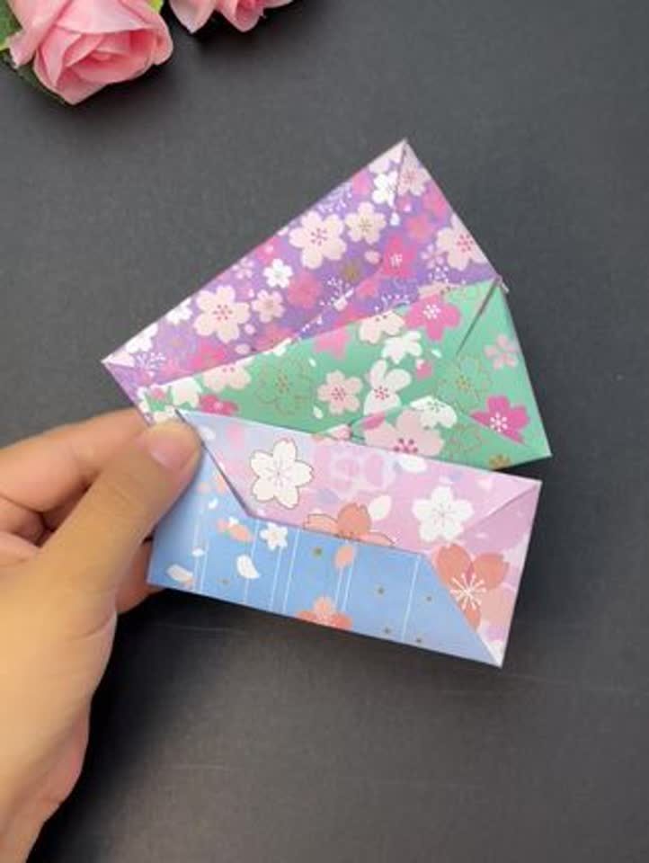 跟我一起来折简单的信封,你学会了吗#亲子手工 #手工diy #手工折纸 #.