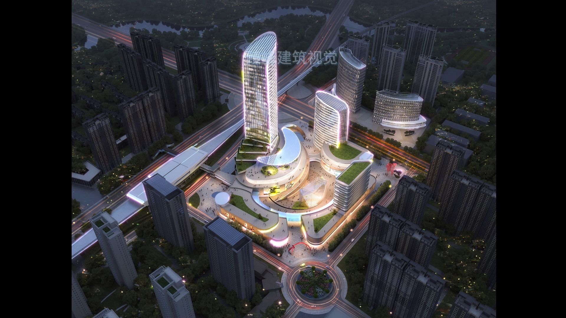 3dmax2024最新渲染案例夜景商业效果图简介