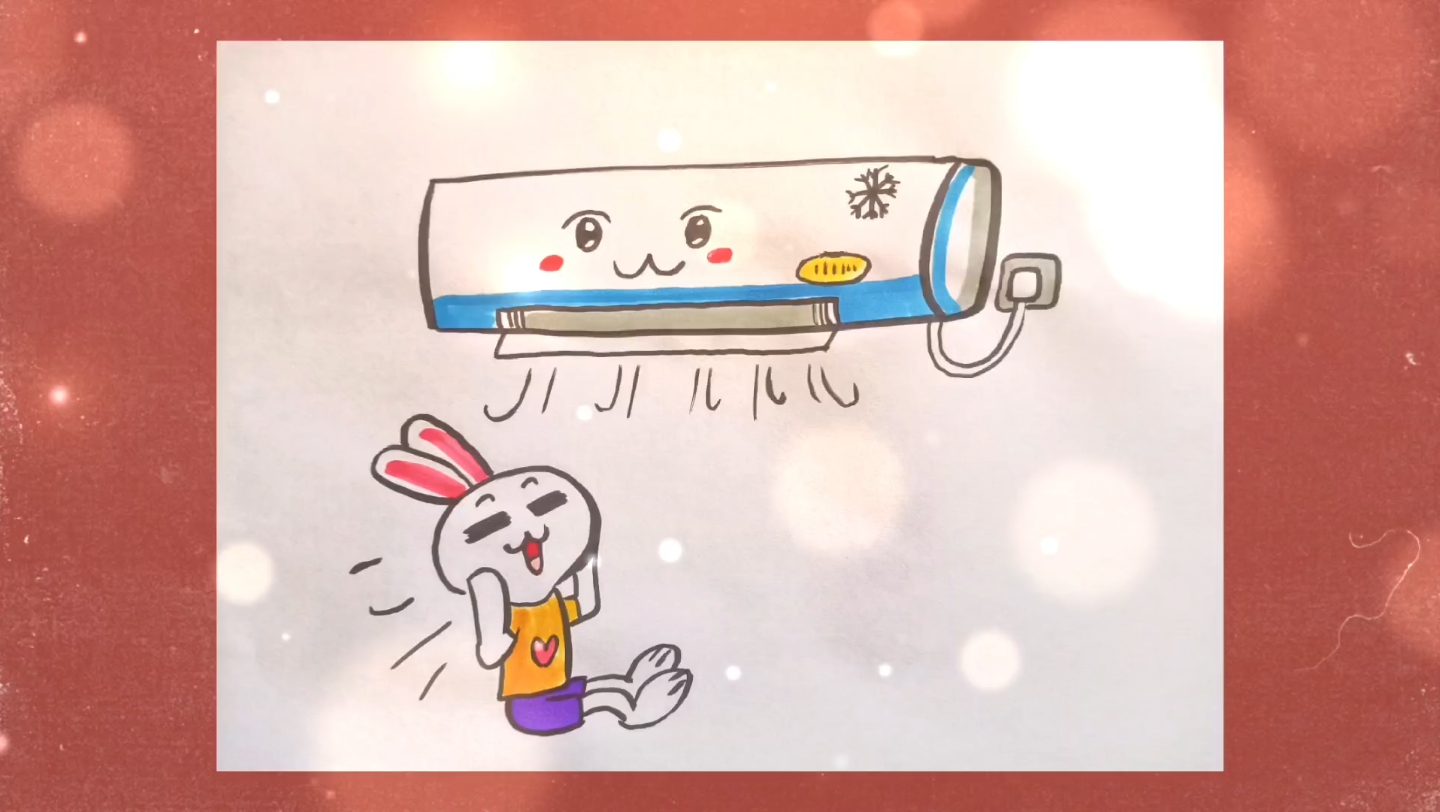 简笔画吹空调