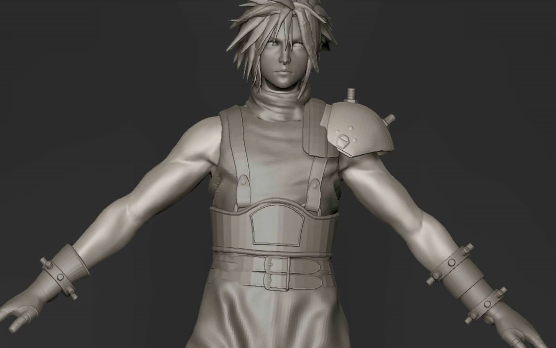 【3D建模】最终幻想角色3D建模制作,zbrush加速雕刻