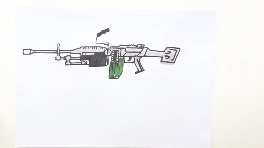 M249机枪简笔画教学