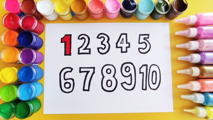 儿童简笔画教程,画数字1-10,教小朋友认识数字学习颜色