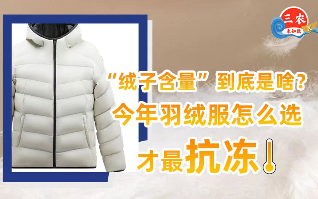 三农未知数丨“绒子含量”到底是啥?今年羽绒服怎么选才最抗冻?