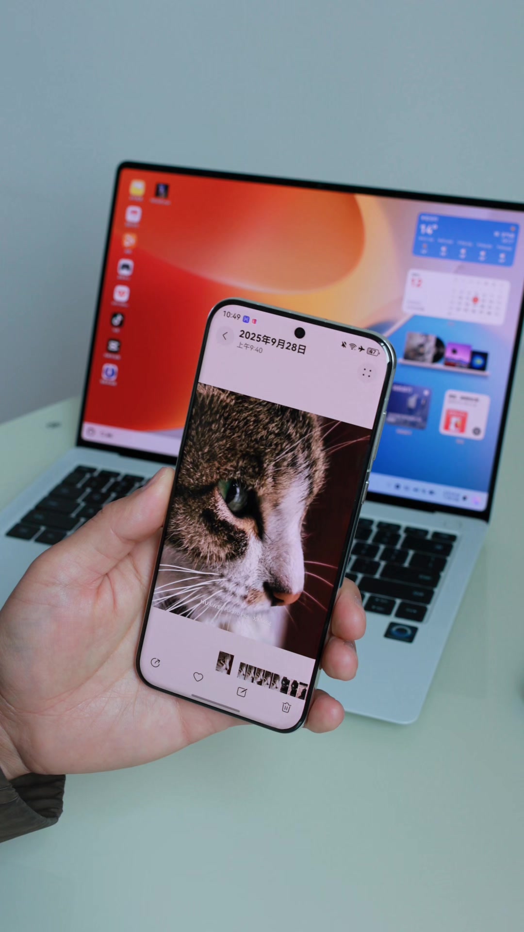 升级新系统后,华为手机能与鸿蒙电脑一碰屏幕传文件啦 我的鸿蒙电脑...