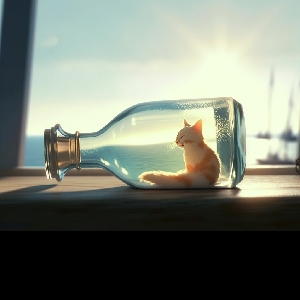 酒瓶里的猫咪 