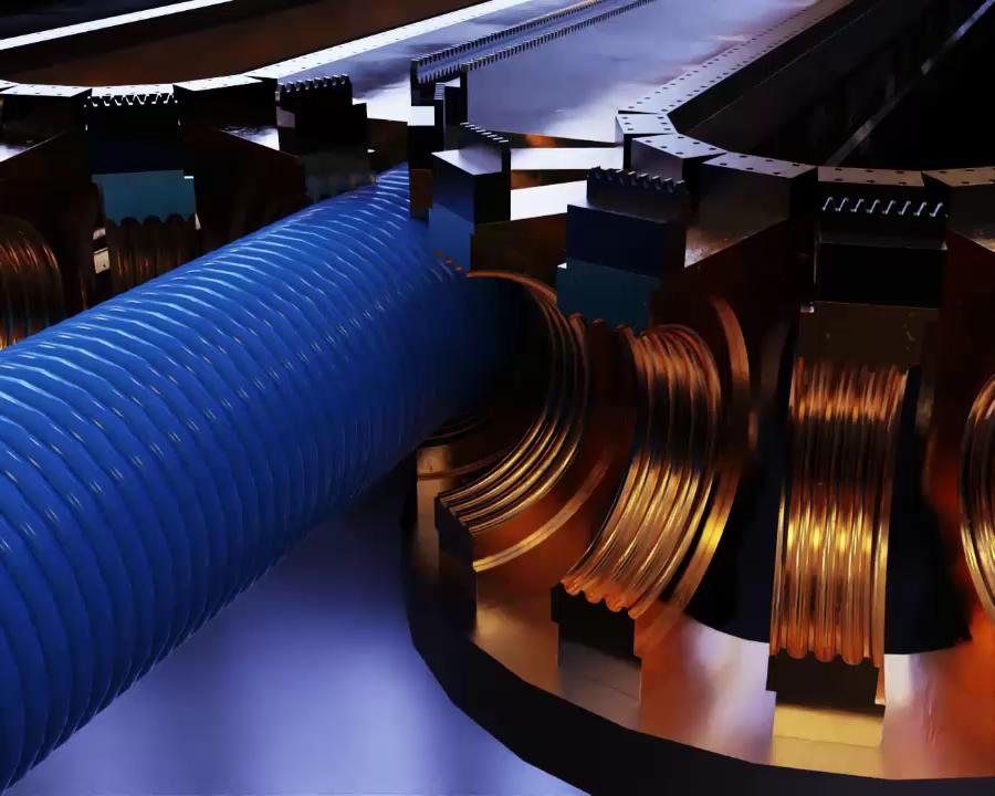 波纹管成型机(初二片)#双壁波纹管 #keyshot高级动画 #市政管道 #波纹...