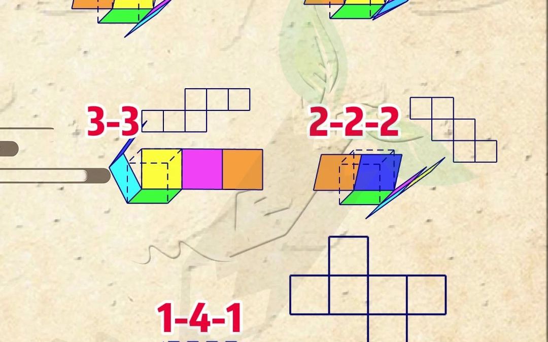 正方体展开图11种小学满分