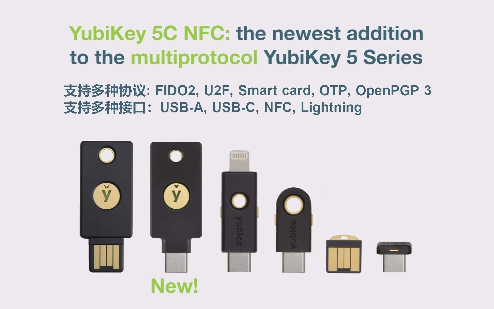 Yubico公司的YubiKey 5C NFC 硬件MFA防钓鱼、防弱密码与账号密码...