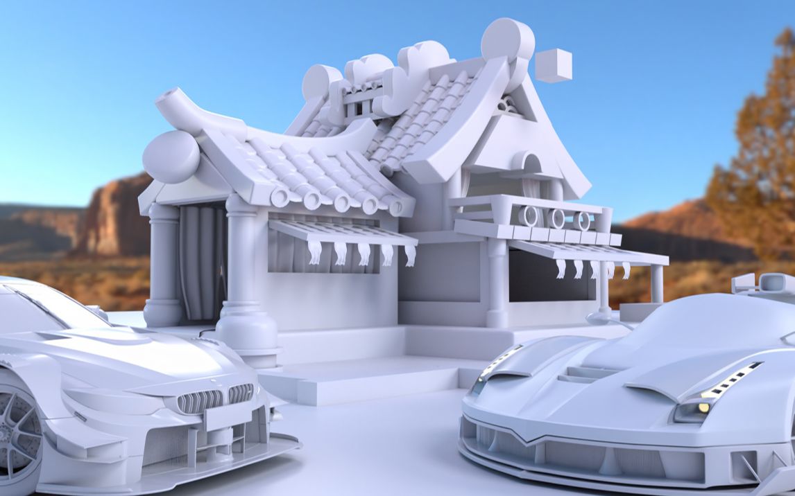 Maya卡通场景建模+arnold阿诺德渲染教程