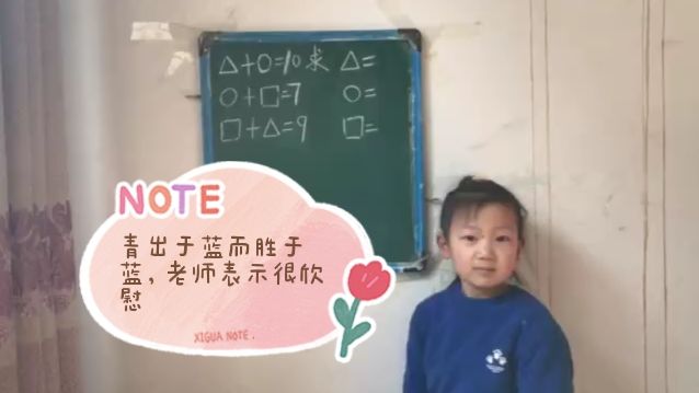 一年级上册奥数题:用图形表示数。小老师要出师的节奏