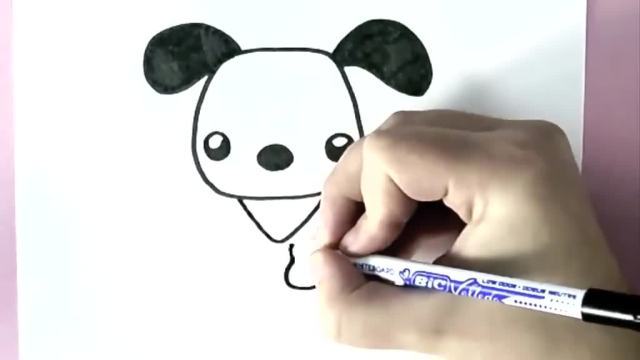 简笔画:绘画狗狗涂鸦上色