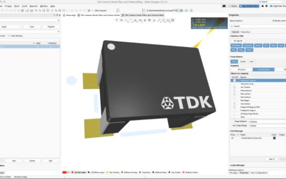 【封装库简介】117. TDK共模滤波器/扼流圈PCB封装库