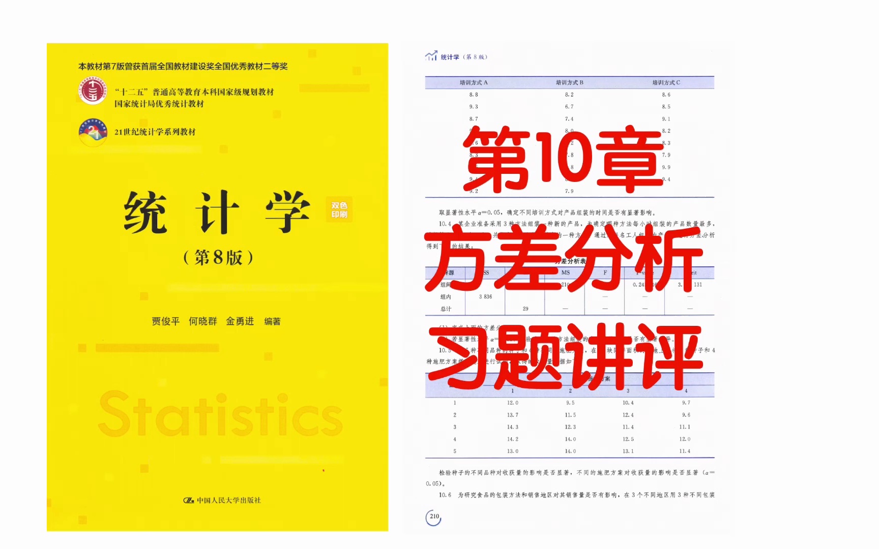 统计学(第8版) 第10章方差分析习题讲评