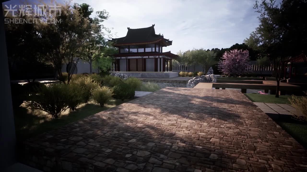 [Mars]中式景观小庭院动画