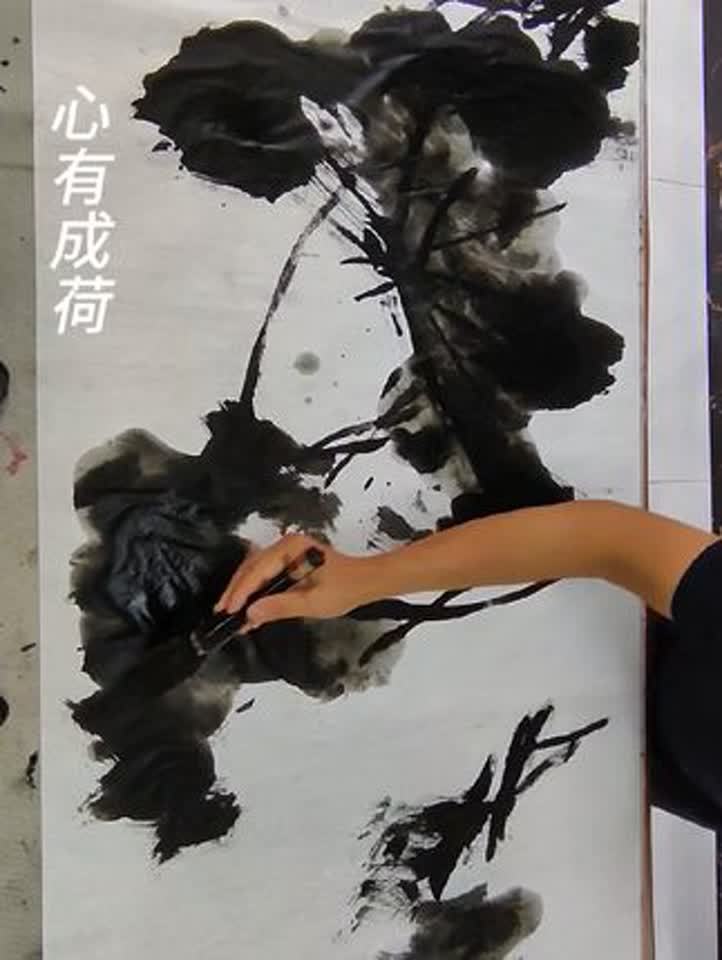 #毛笔字 #书法家 #练字 #国画#水墨写意 荷花这样画更过瘾