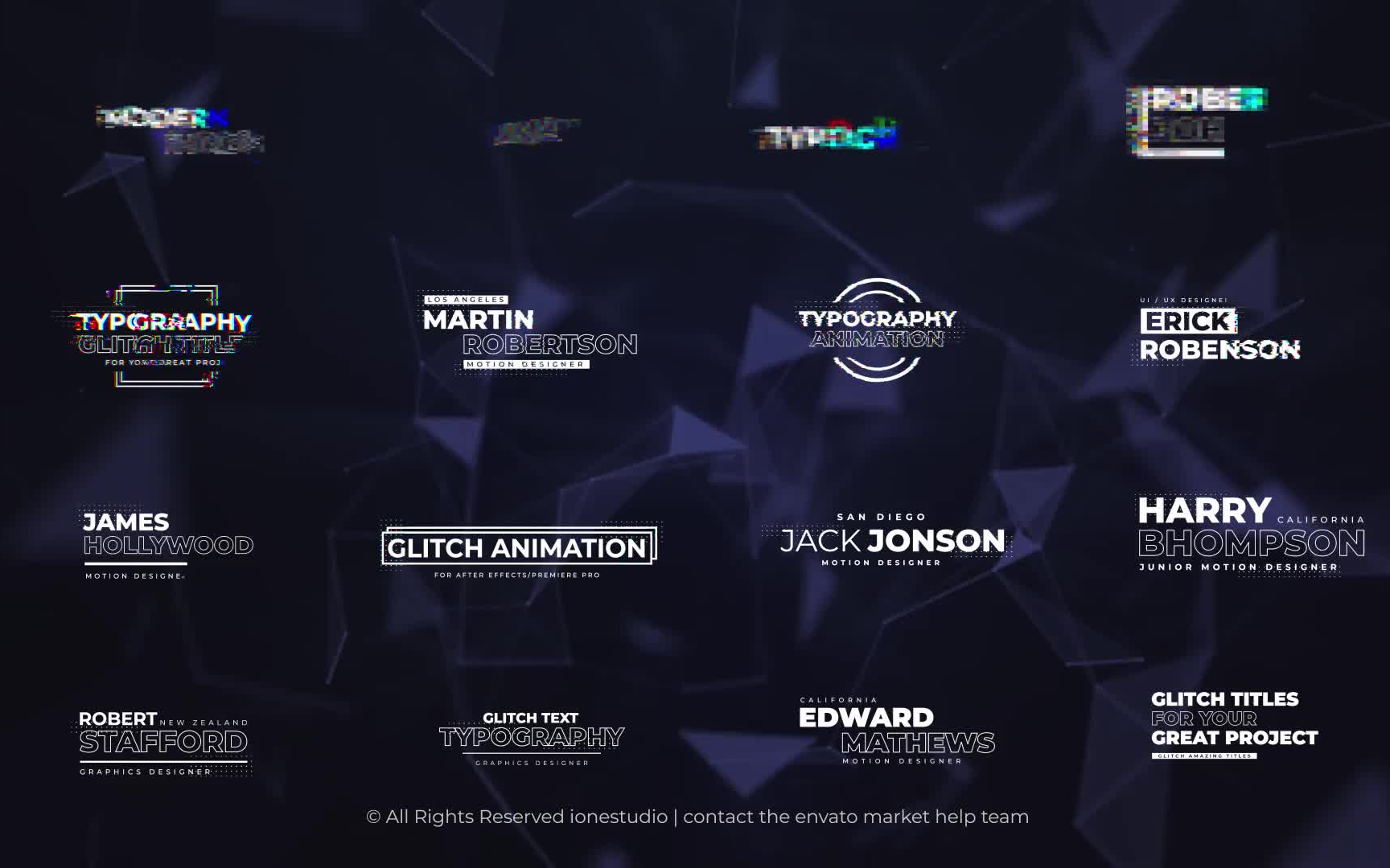 AE模板-故障文字标题模板色彩失真标题