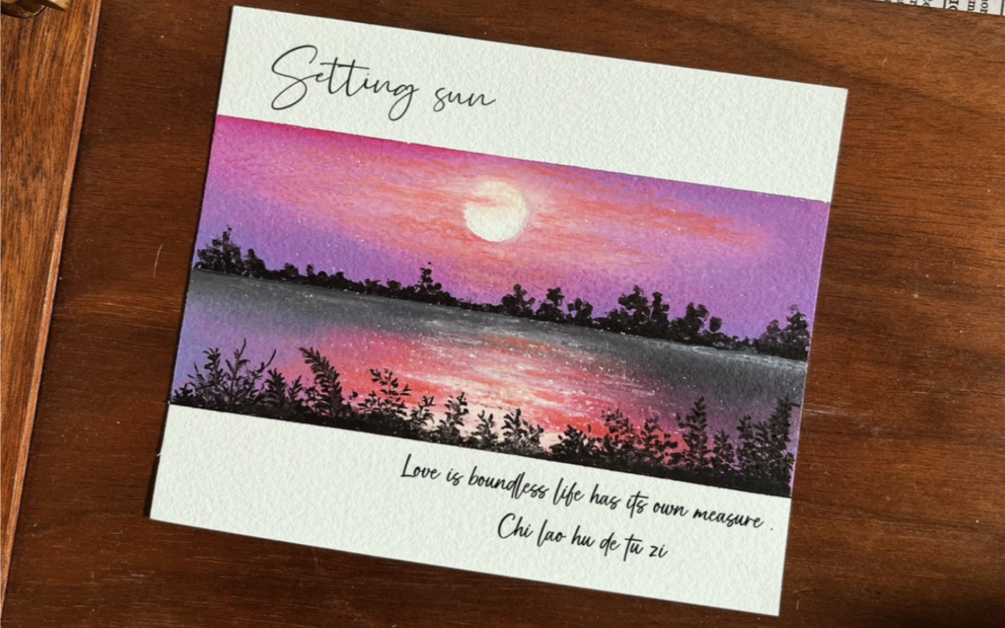 油画棒紫色晚霞~每一次日落都是太阳给天空最后的温柔。附绘画过程...