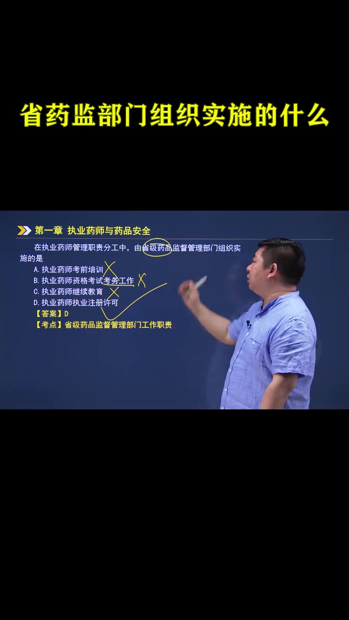 执业药师考试:执业药师管理职责分工中,省药监部门组织实施什么工作?