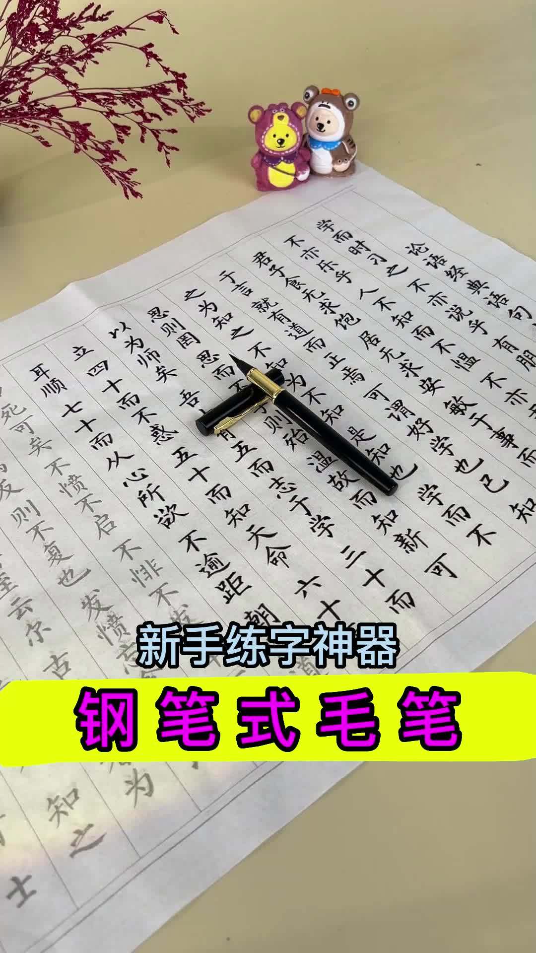 可以用墨囊的钢笔式毛笔,既能让孩子练好字,又培养了.