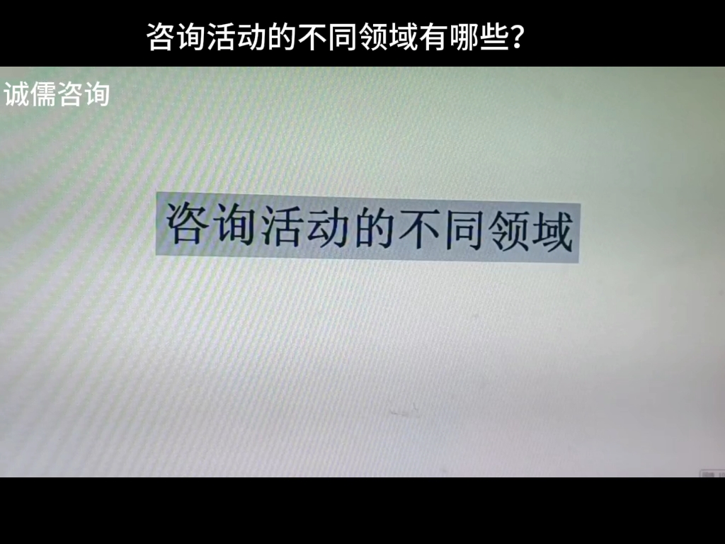 咨询活动的不同领域有哪些?