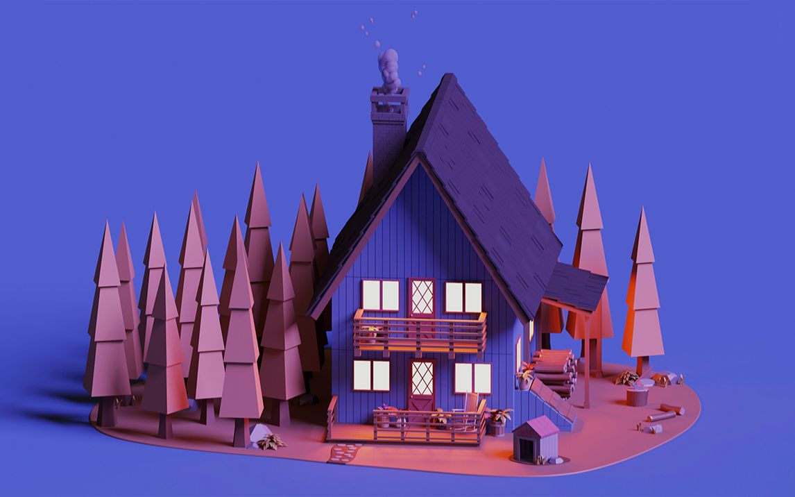 【3DMAX场景建模】卡通森林小屋模型搭建、比例建模技巧分析