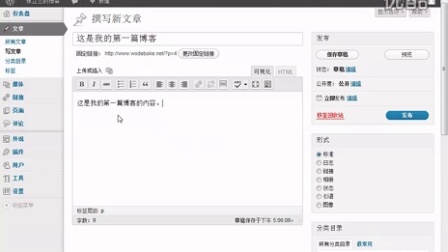 03 建博客网站 (WordPress) 02 新建分类 发表博客