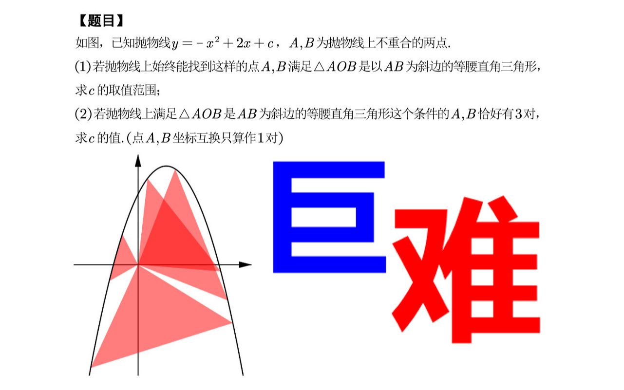 这题你说它是巨难题都不够,一道二次函数题(钓鱼题)含思路分析及详细...