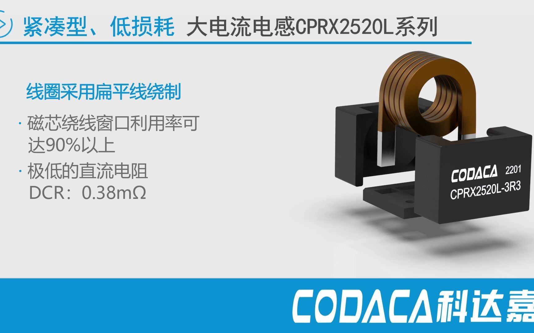 紧凑型、低损耗大电流电感CPRX2520L(工作温度-55℃~+150℃)