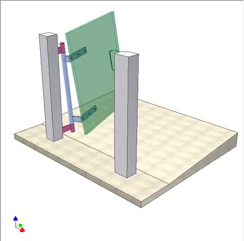 机构动画——向内上坡打开的门