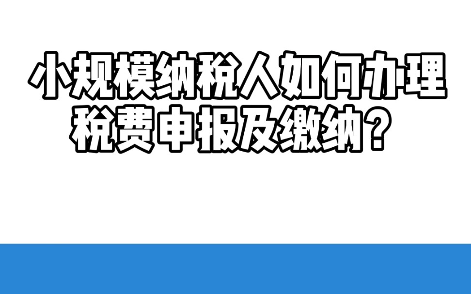 小规模纳税人如何办理税费申报及缴纳