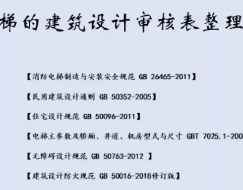 电梯的建筑设计审核表整理