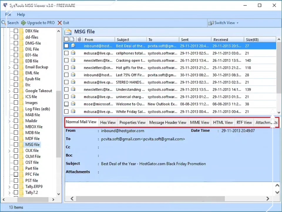 Systools Msg Viewer Pro 6.2 邮件查看神器打印导出工具