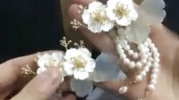 手工制作高端古风发夹 深海白蝶贝花 玛瑙装饰 天然淡水珍珠长流苏 ...
