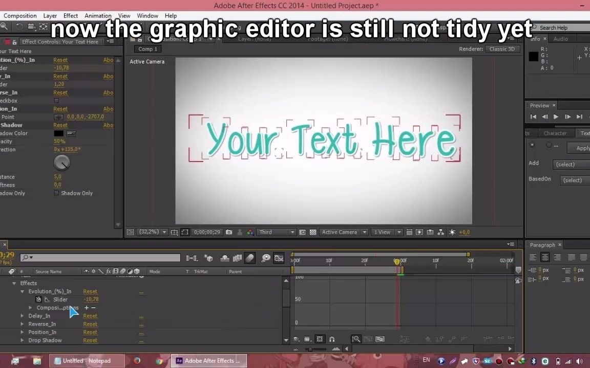 AE脚本TextEvo制作文字波浪