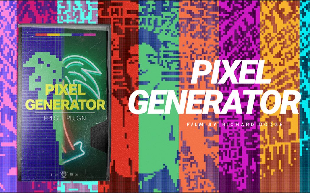 Tropic Colour 复古8bit像素风格做旧半色调数字失真生成器支持AE/PR/...