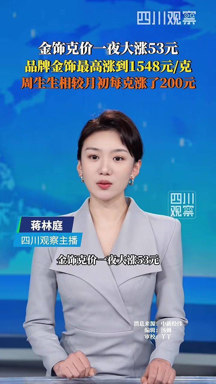 金饰克价一夜大涨53元,黄金刷新历史新高