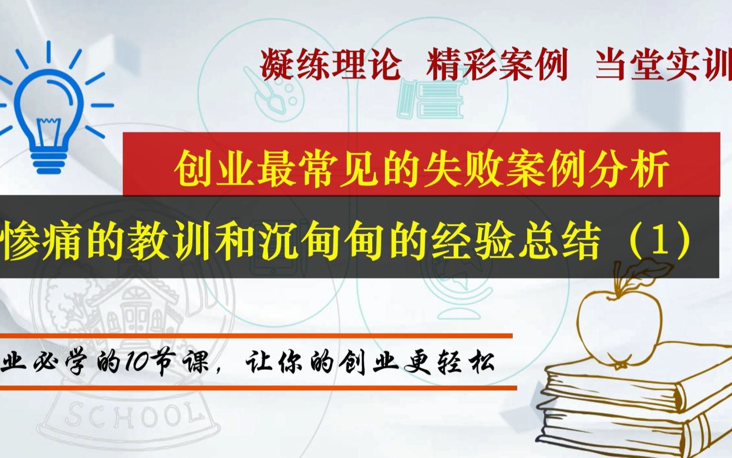 创业必学10节课-第九课:创业常见的失败案例分析(1)