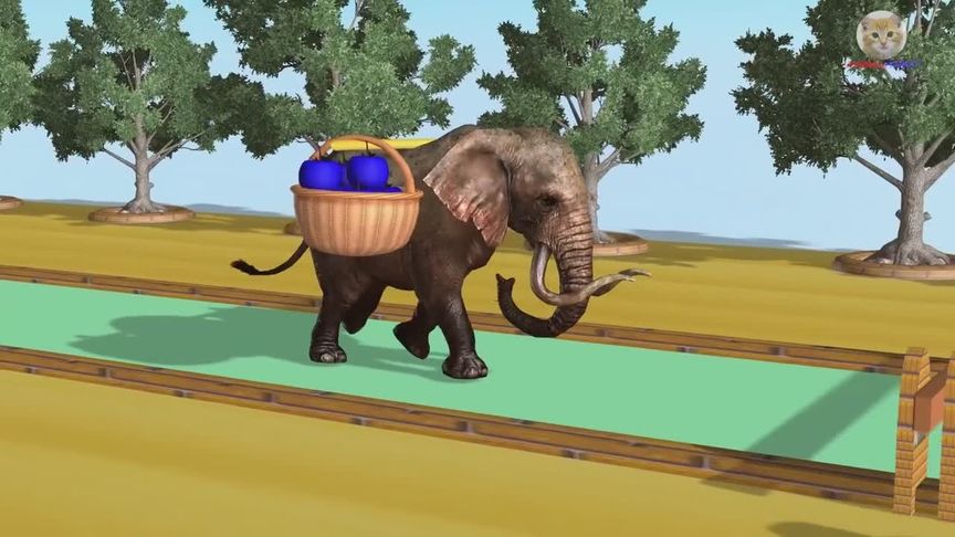 小动物们提着篮子来到森林装水果 益智动画英语启蒙学颜色