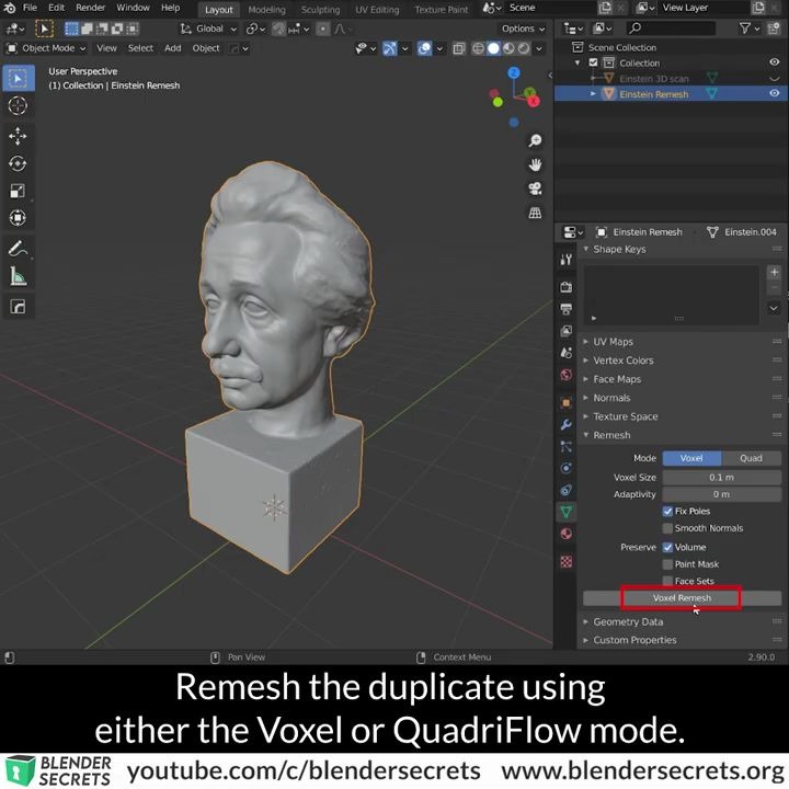 【Blender教程】小技巧:从3D扫描重建较低的细分