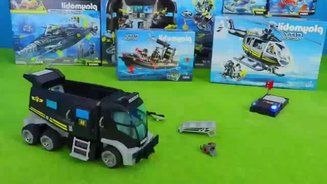 玩具车动画:特警车,消防车和救护车