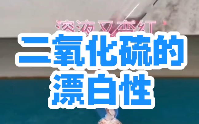 【化学实验】二氧化硫的漂白性(必修二实验)