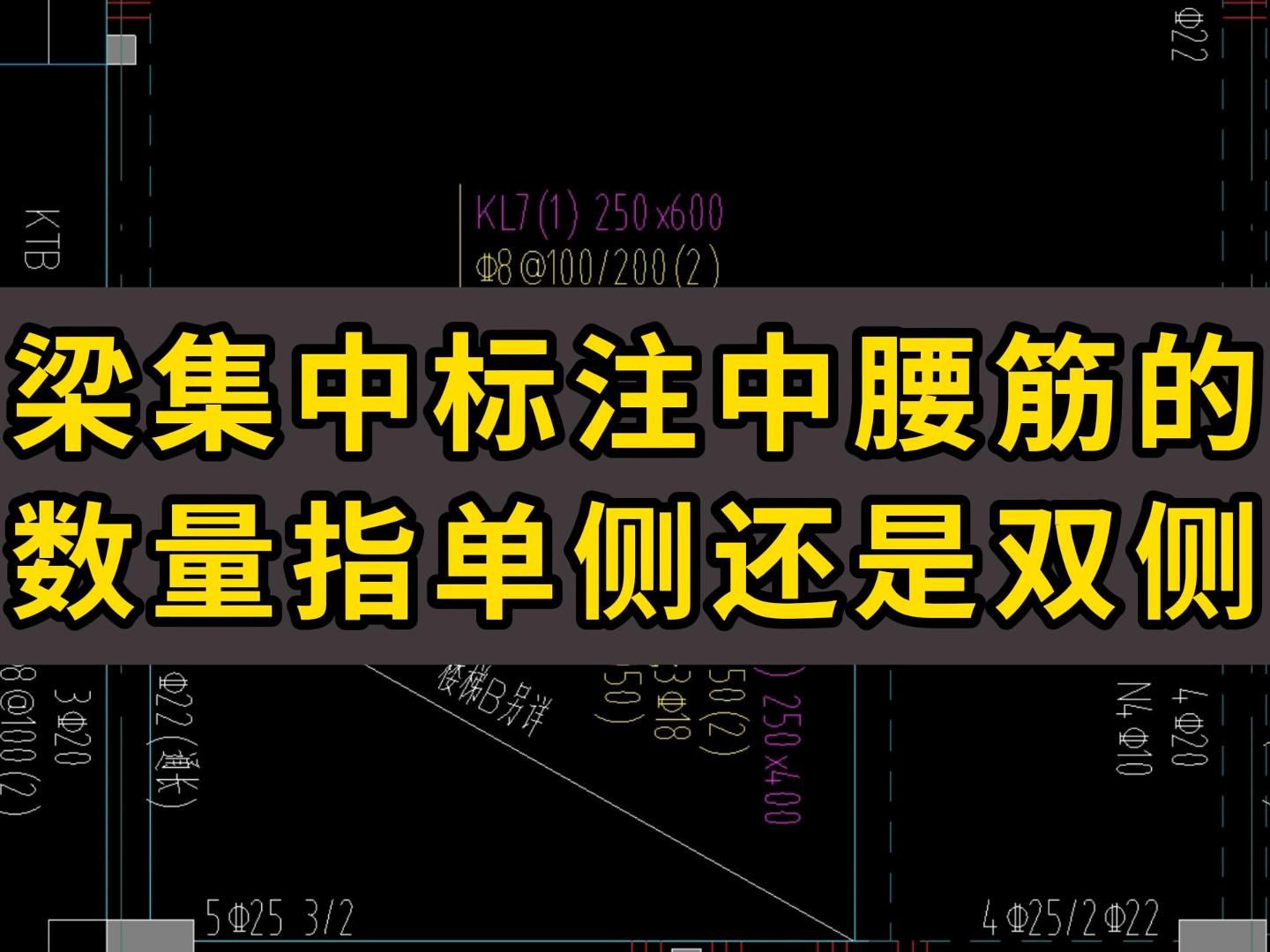 梁集中标注中腰筋的数量是指的单侧还是双侧/建筑图纸识图教学/建筑...