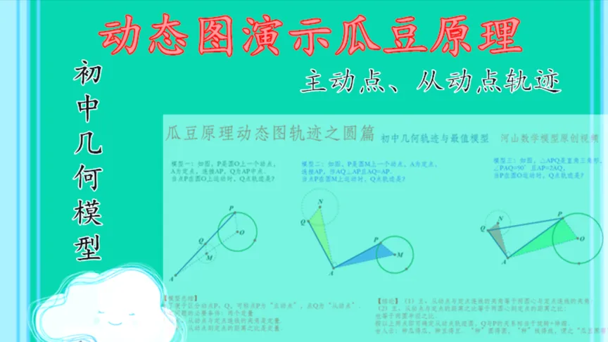 动态图详解瓜豆原理---主动点、从动点运动轨迹圆(几何模型)