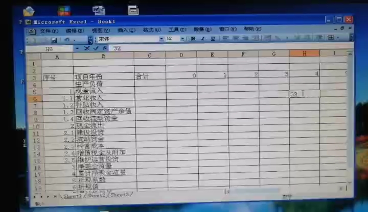 用Excel制作投资项目现金流量表