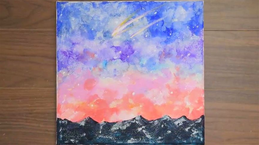 绘画教程,山脉风景画的简单画法!