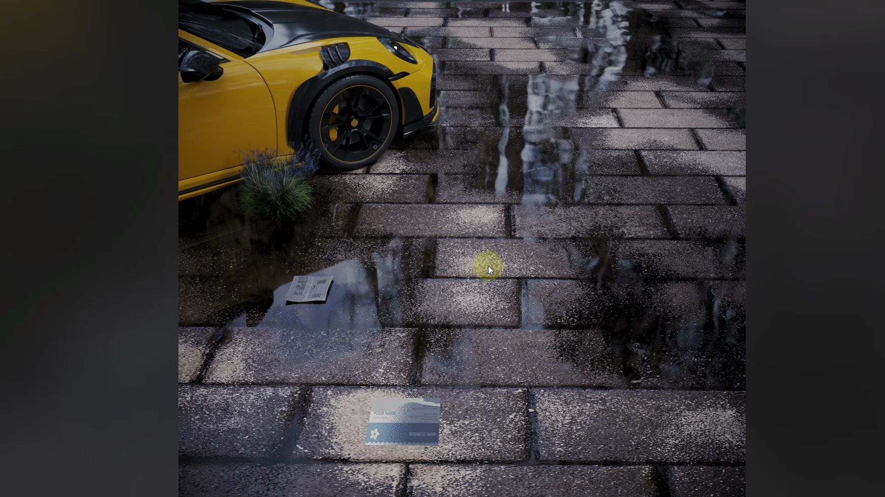 马路有积水有湿润效果,VRAY渲染器混合材质的综合应用技巧