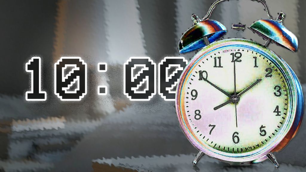 ⏰ 10分钟倒计时闹钟|冥想间隙学习放松日程习惯用|VHS风格字体|视频...