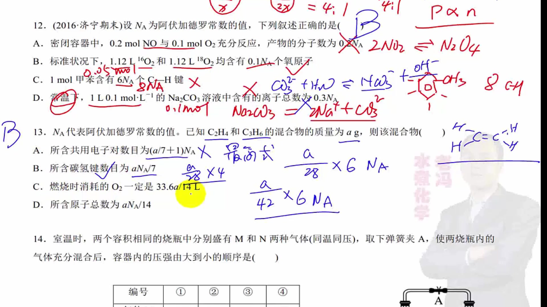 高考化学:一轮复习02-31 气体摩尔体积 乙烯和丙烯的混合计算 解题技巧